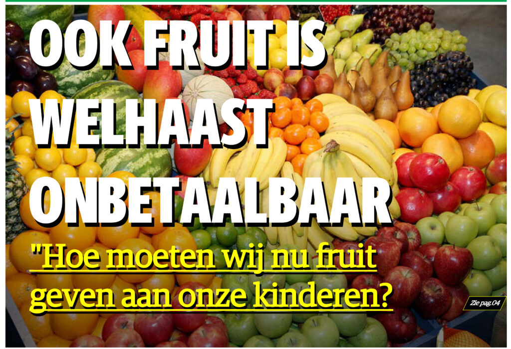 Ook fruit is welhaast onbetaalbaar – “Hoe moeten wij nu fruit geven aan ...