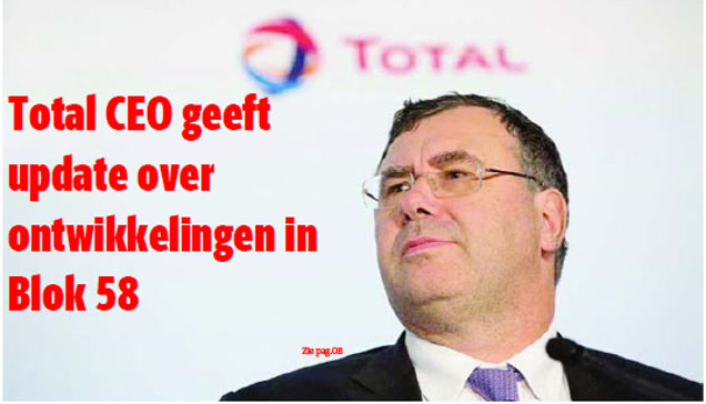 Total CEO geeft update over ontwikkelingen in Blok 58 – Dagblad Suriname