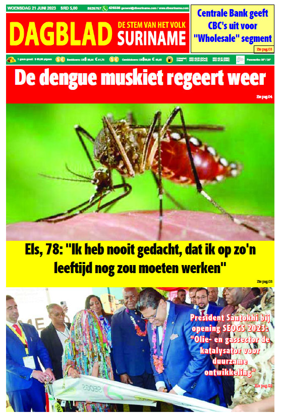 Dagblad Suriname-Front pagina – Dagblad Suriname