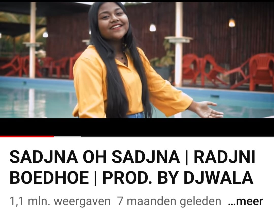 13-jarige Radjni Boedhoe scoorde onlangs 1.1 miljoen views met haar lied ‘Sajna oh Sajna ...