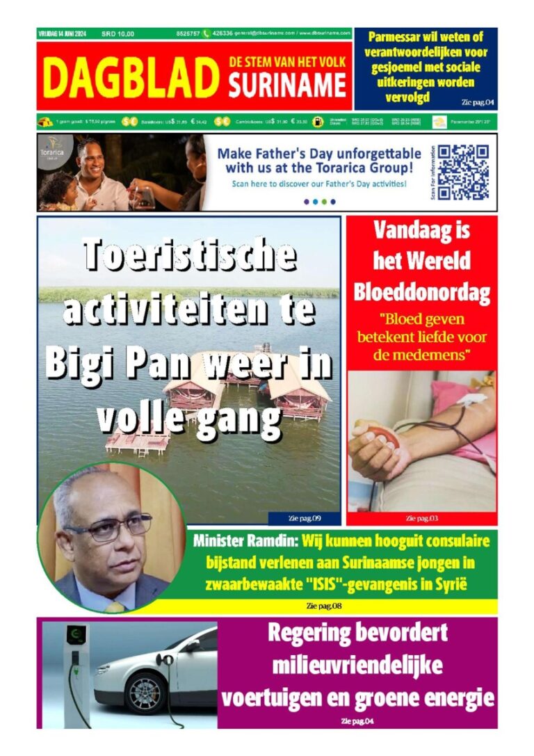 Dagblad Suriname vrijdag 14 juni 2024 – Dagblad Suriname