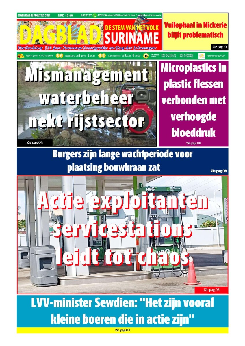 Dagblad Suriname donderdag 8 augustus 2024 – Dagblad Suriname