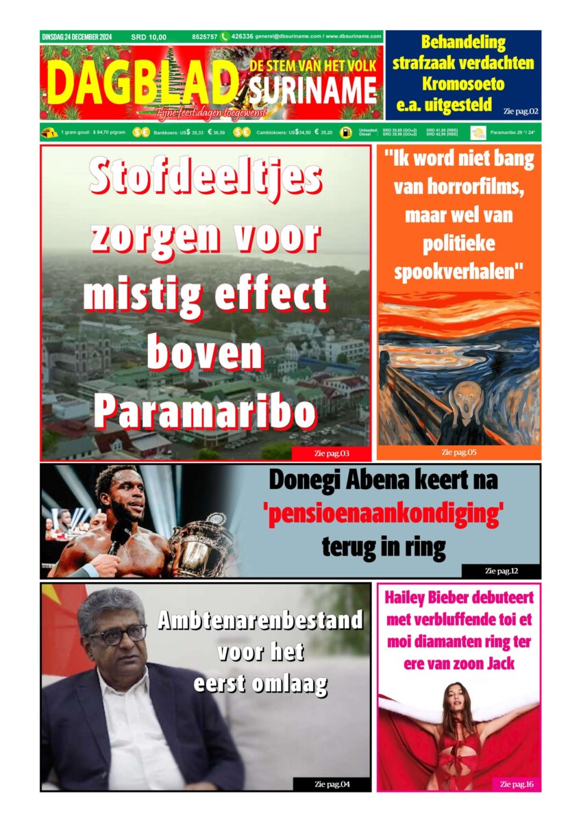 Dagblad Suriname, dinsdag 24 december 2024 – Dagblad Suriname