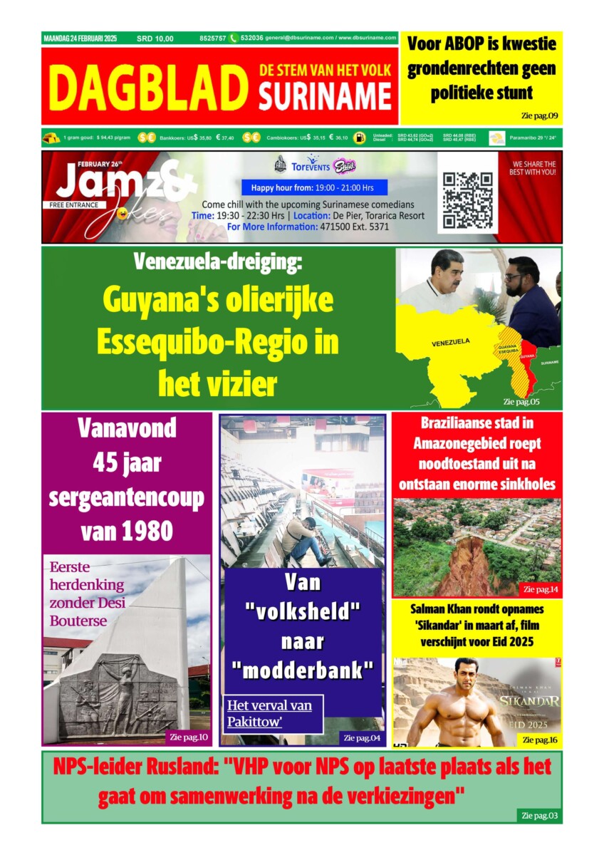 Dagblad Suriname, maandag 24 februari 2025 – Dagblad Suriname