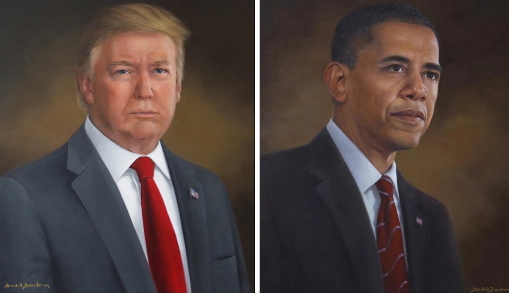 Trump woedend over ‘vervormd’ portret: “Die van Obama is wel prachtig ...