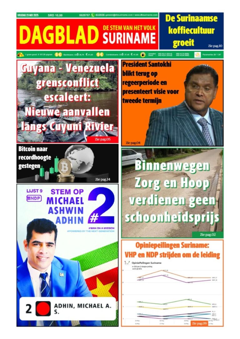 Dagblad Suriname, digitale versie, vrijdag 23 mei 2025 – Dagblad Suriname