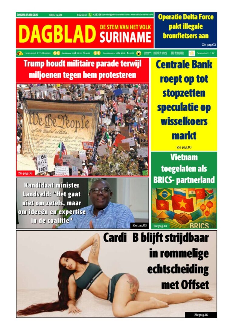 Dagblad Suriname, dinsdag 17 juni 2025 – Dagblad Suriname